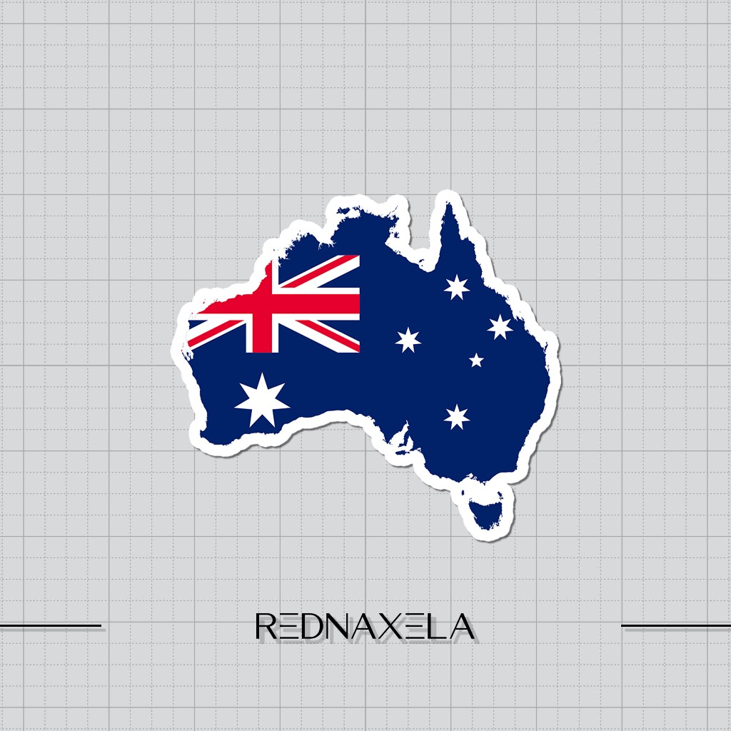 Australia Map Vinyl Sticker Outdoor Waterproof Suitcase Sticker ...