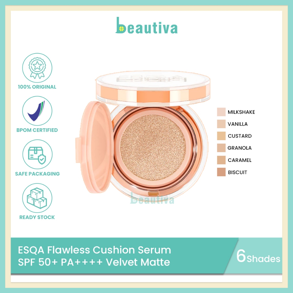 ESQA Flawless Cushion Serum SPF 50+ PA++++ Velvet Matte | Shopee Malaysia