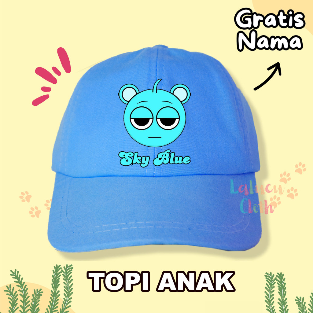 Sprunki INCREDIBOX SKY BLUE CHILDREN'S BASEBALL HAT / NEWEST SPRUNKI ...