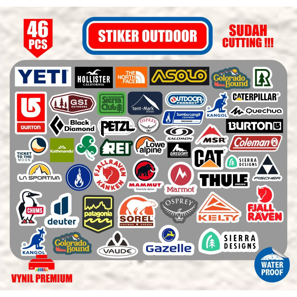 46pcs waterproof vinyl Outdoor stickers with cut waterproof sticker ...