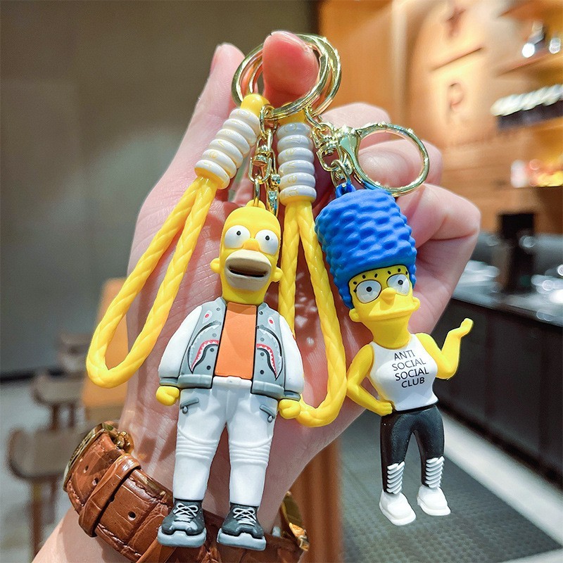 GANTUNGAN Zivon Keychain The Simpsons Keychain Cartoon Character Bart ...
