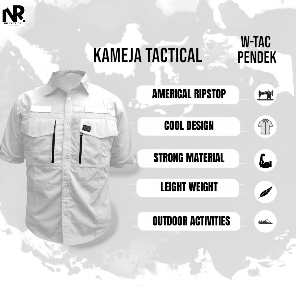 KEMEJA Original W-TAC Tactical Work Shirt Short sleeve | Men's Women's ...