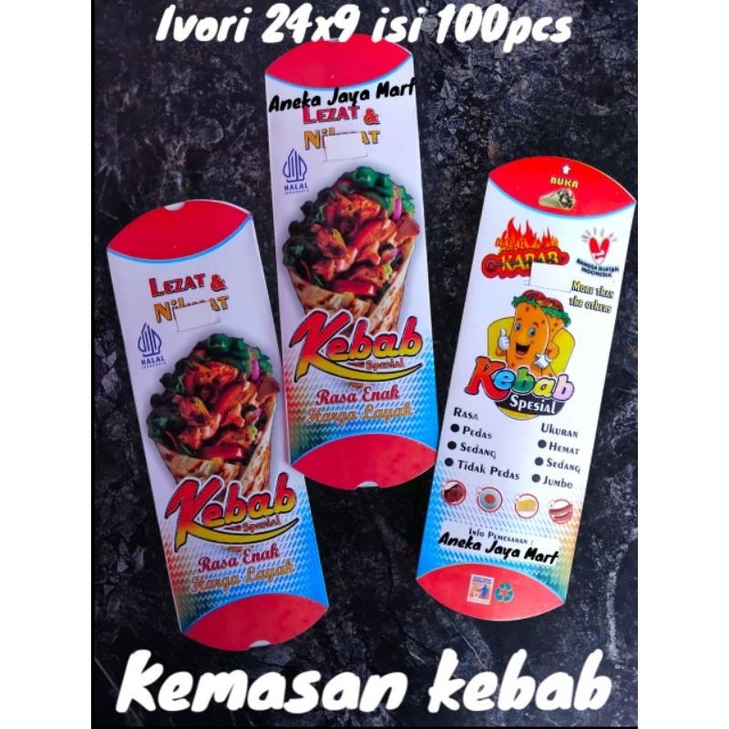 Kebab packaging / kebab paper / kebab container / kebab box 24x9 ...