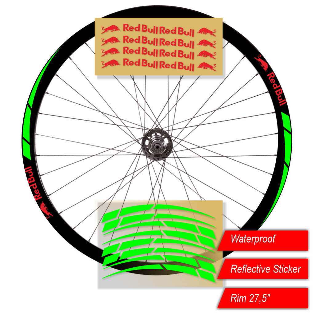 Bicycle Rim Variation Stickers 27,5" Fullset Redbull | Shopee Malaysia
