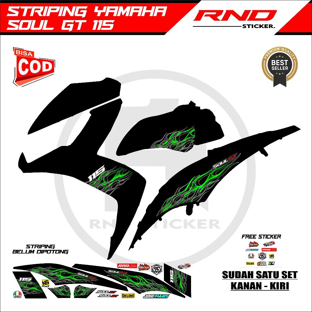 Striping variations of the Yamaha Soul GT 115, simple elegant fire ...