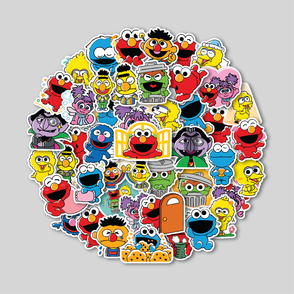 STICKER PACK SESAME STREET | TUMBLER STICKER | HELMET SUITcase LAPTOP ...