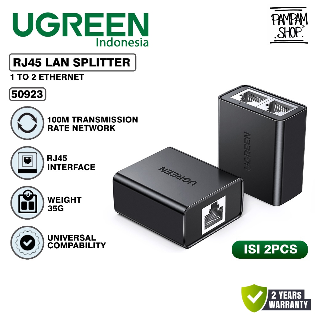 Ugreen 50923 Adapter Splitter RJ45 LAN 1 to 2 Ethernet Barrel Network ...