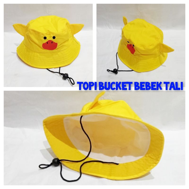 Children's string bucket hat duck character piyo pio pio cute yellow ...