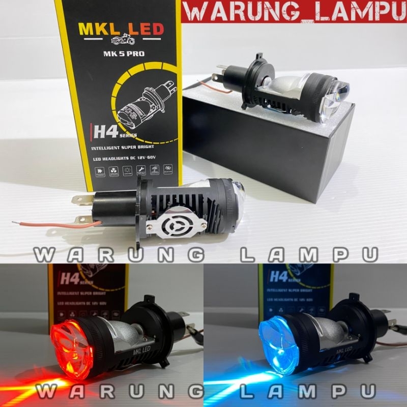 CAHAYA H4 Mini Projector Headlight Mk LED Mk 5 Pro Devil Biled Light Cooling Fan | Shopee Malaysia