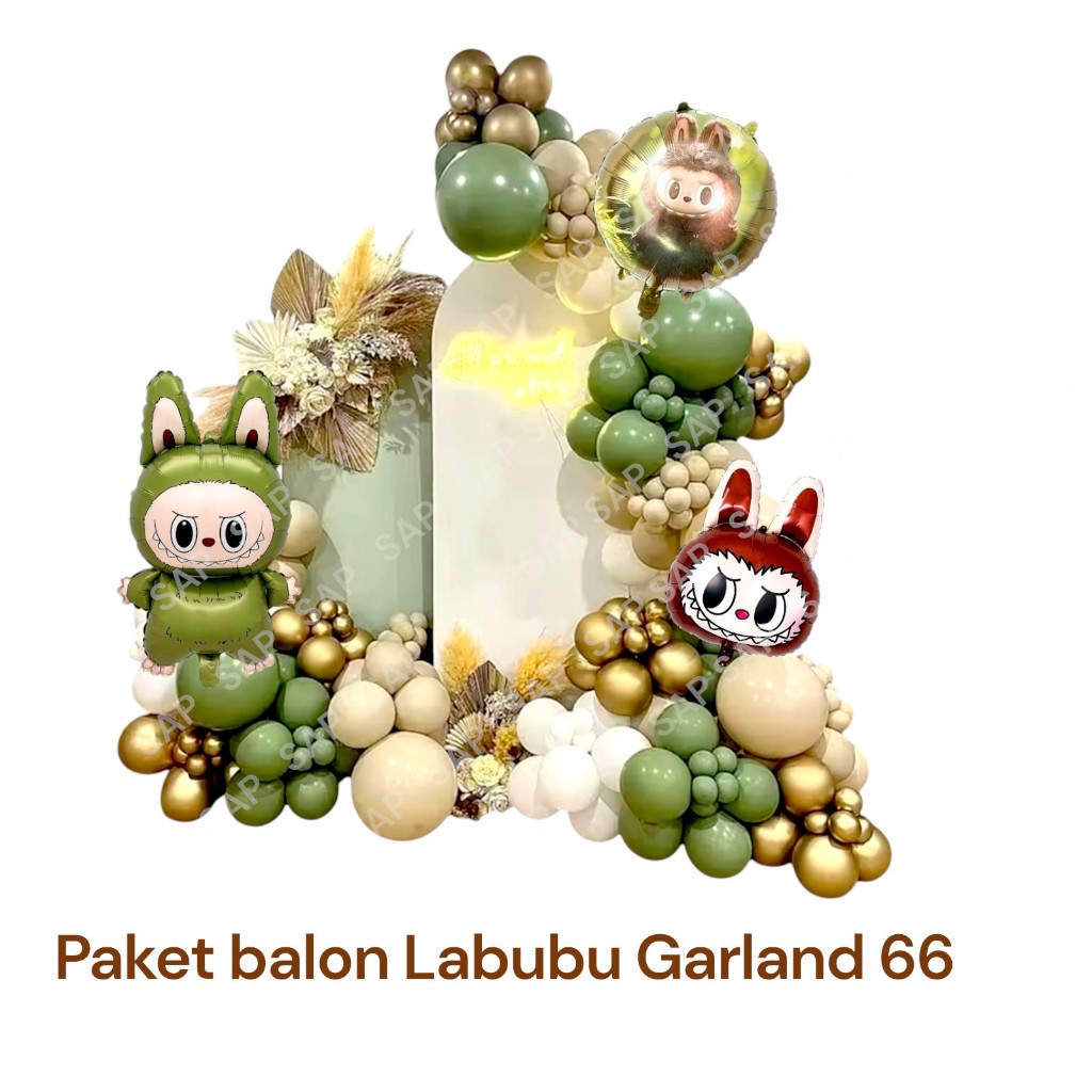 Labubu GARLAND 66 Balloon Package / Labubu Birthday Decoration | Shopee ...