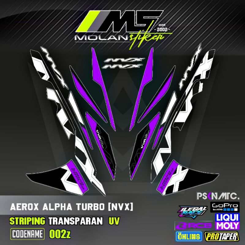 UNGU Decal Sticker Striping Transparent Uv Variations All New Aerox ...