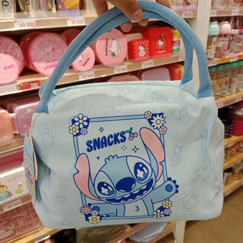 Miniso Disney Stitch Dinner Party Collection Lunch Bag (Light Blue ...