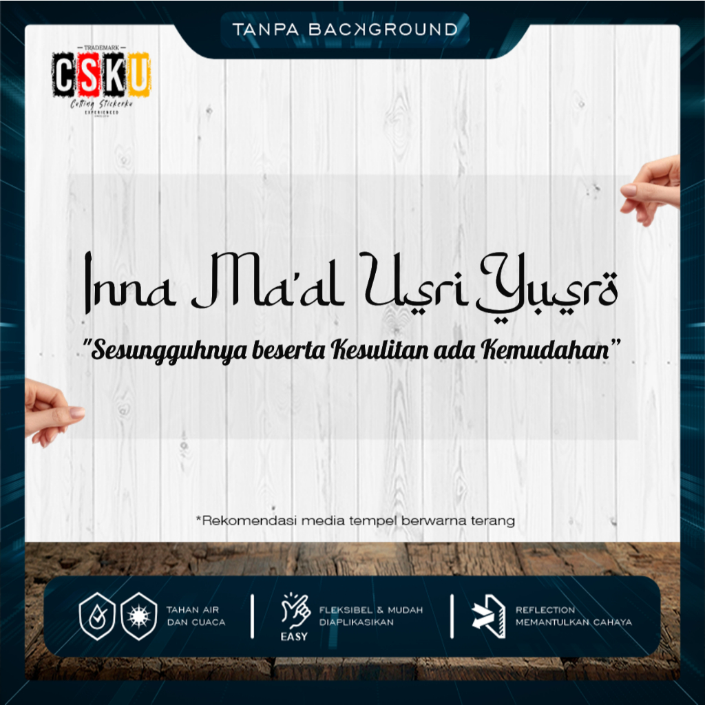 Cutting Sticker Writing INNA MAAL USRI YUSRO Variations of Car Window ...