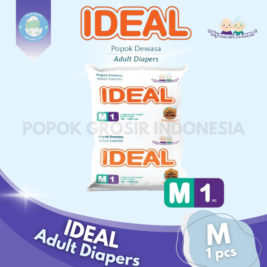 IDEAL Adult Diaper M contains 1 Sheet Renceng Pants Type M1 Waist ...