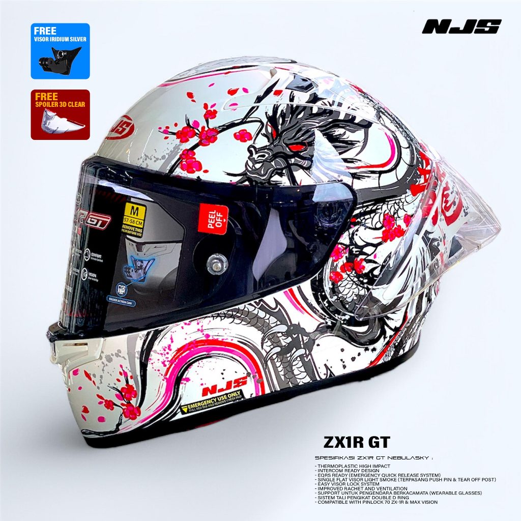 Njs ZX-1R GT SHENLONG - Full Face Helmet | Shopee Malaysia