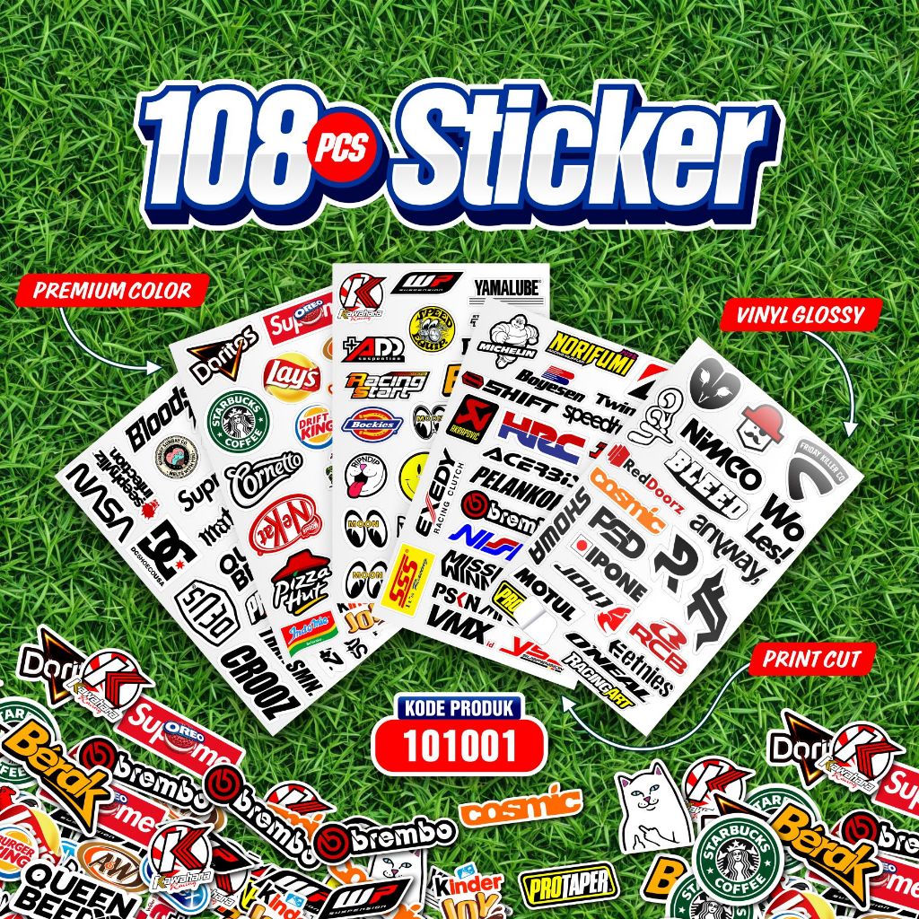 Aesthetic STICKER 108 STICKER CASE 108 PCS RANDOM STICKER SPONSOR ...
