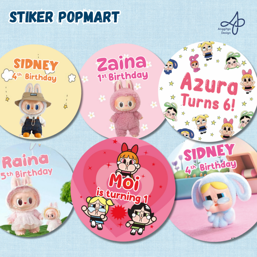 Custom POPMART NAME Sticker Pop Mart Labubu Crybaby Name Sticker Bento ...