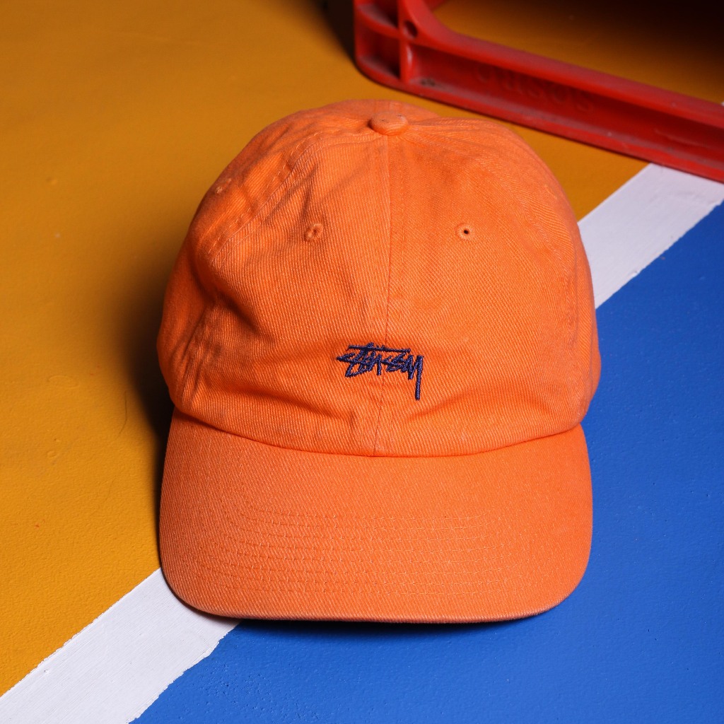Stussy Embroidered Logo Cap Orange H.111 (Second) | Shopee Malaysia