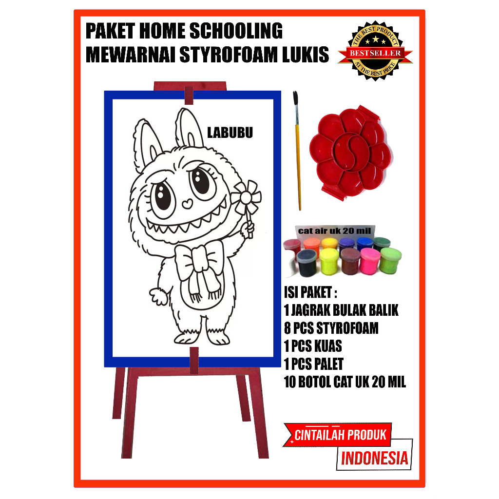 Home schooling package coloring styrofoam painting / birthday event ...