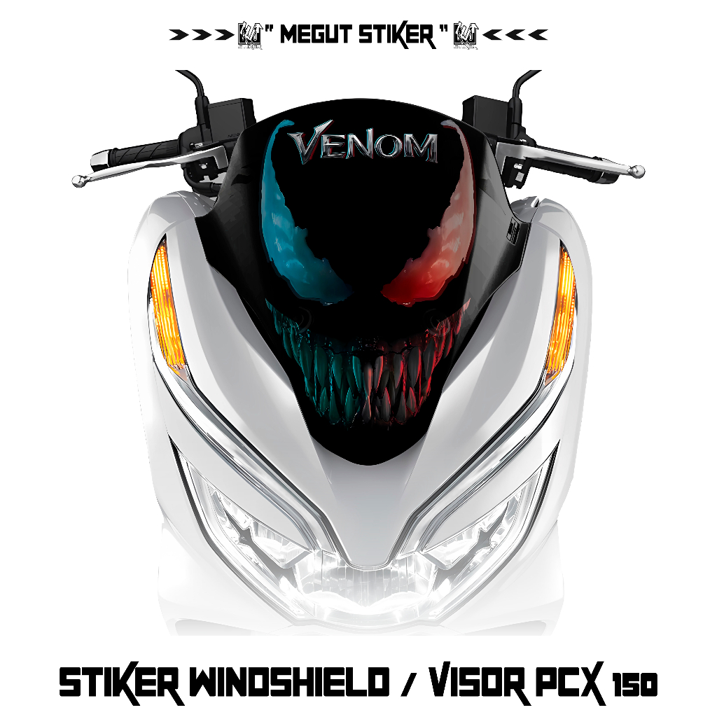 Pcx 150 Abs Visor Sticker Venom Logo (11) Windshield Sticker Pcx Old ...