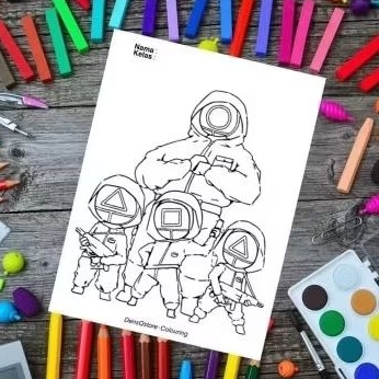 Squid Game Theme Children's Coloring Paper 01 / Drawing Paper (10 ...