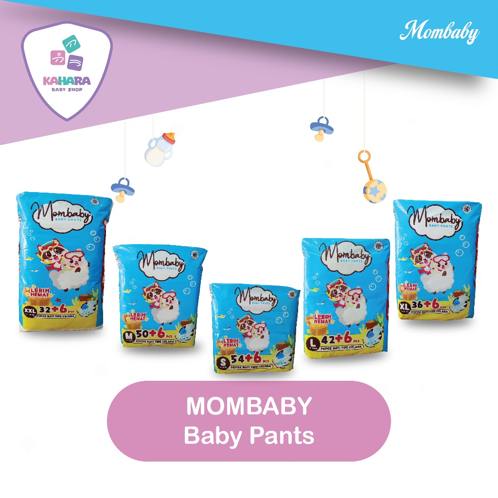 Mombaby Baby Pants S54+6/M50+6/L42+6/XXL32+6 Baby Diapers Pants Type | Shopee Malaysia