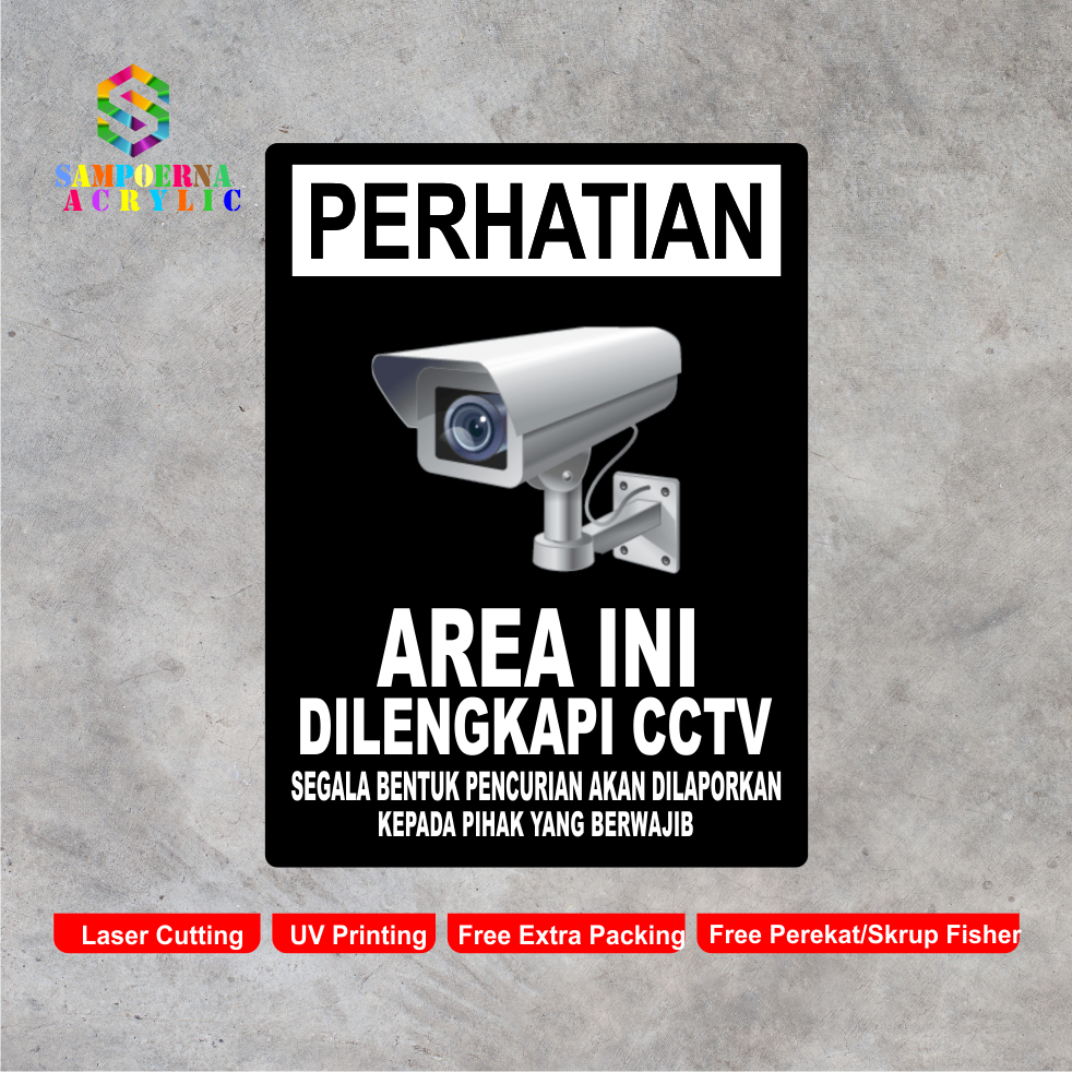 Acrylic CCTV SIGN TYPE 8 ACRYLIC SIGN CCTV SIGNAGE | Shopee Malaysia
