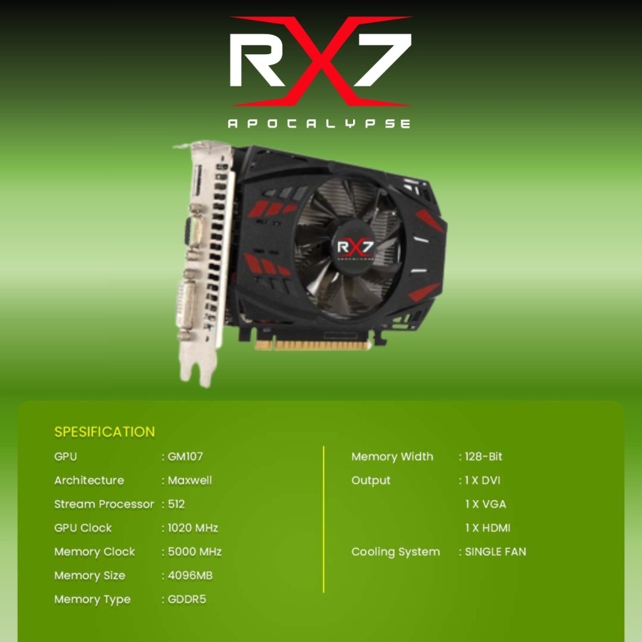 Vga RX7 GTX750 Ti 4GB GDDR5 128 BIT REAL CAPACITY OFFICIAL | Shopee ...