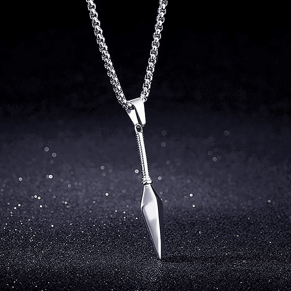 Original Premium Silver Kunai Pendant Titanium Chain Necklace for Men ...