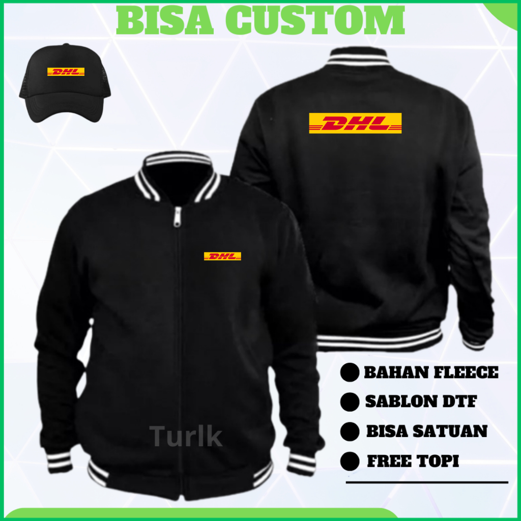 DHL Jacket Custom DHL Varsity Jacket | Shopee Malaysia