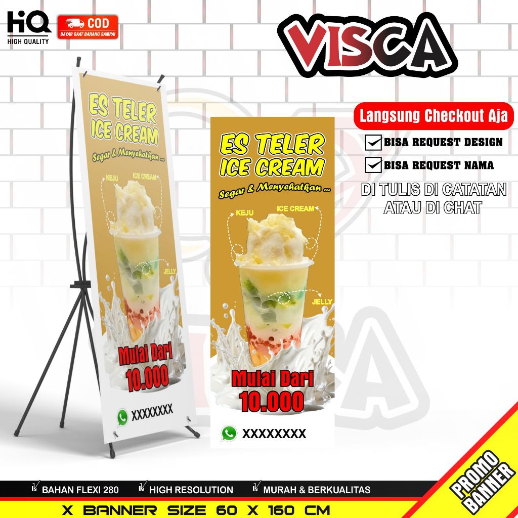 Banner x Banner Es Teler Ice Cream - Viral Es Teler Banner Size 60 x ...