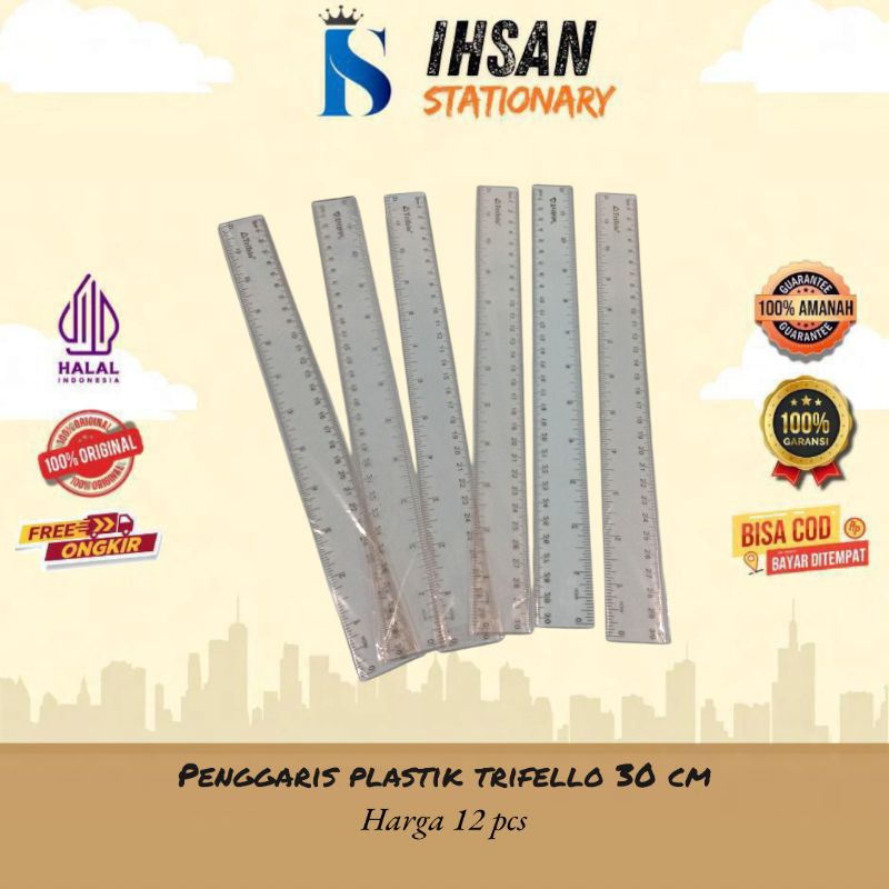 Trifello plastic ruler 30 cm (12 pcs) | Shopee Malaysia