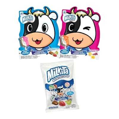 Milkita Lollipop (25.5gr) Blue and Pink Milkita Lollipop 108 gr ...