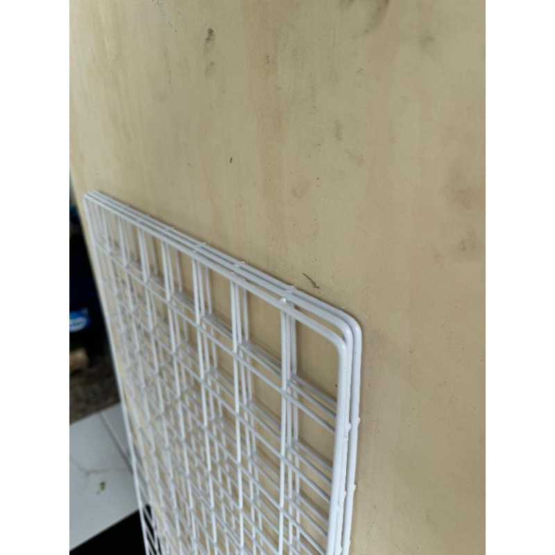Frameless wire mesh/ ram wire wall decoration 75x115cm thick white ...