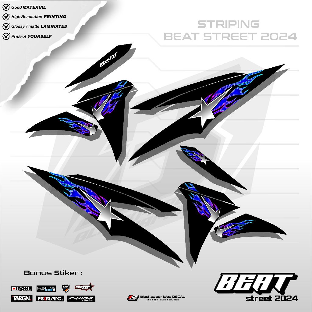 Honda BEAT MOTORCYCLE VARIATION STRIPING STICKER LIST HONDA BEAT NEW ...
