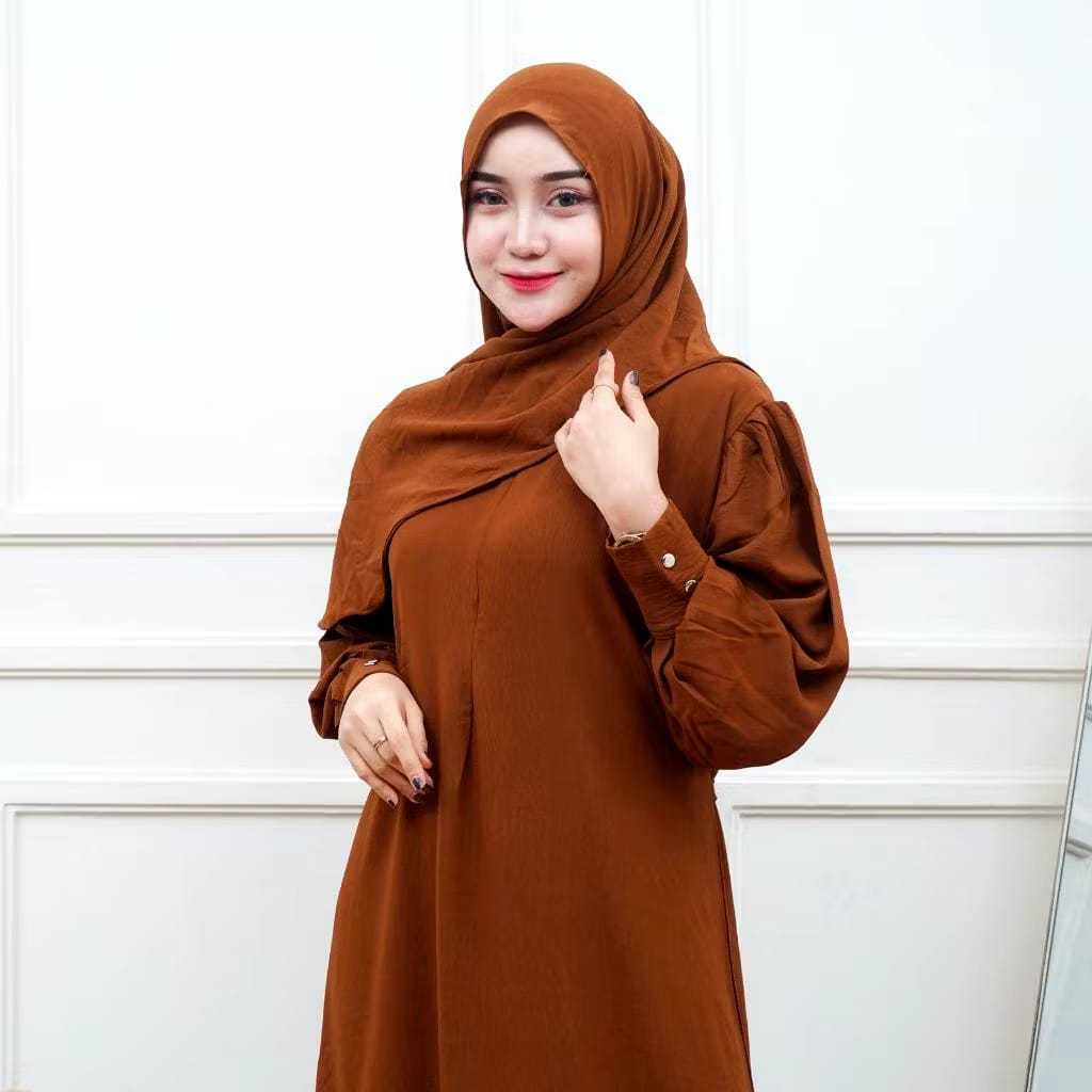 Ma - busui adult airflow crinkle gamis - airflow crinkle midi dress ...