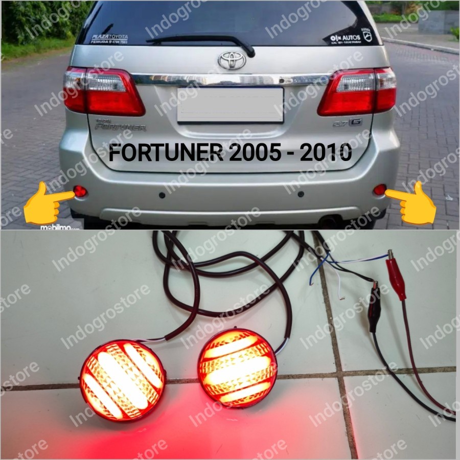 Old Fortuner Car Rear Bumper Reflector LED Lights 2005 2006 2007 2008 ...