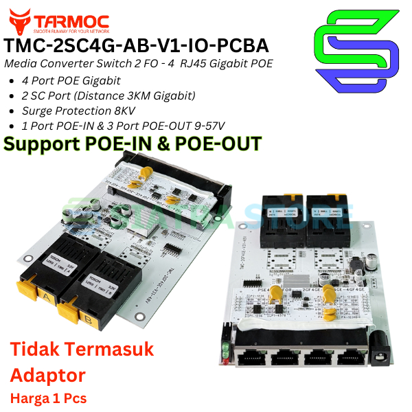 Tarmoc TMC-2SC4G-AB-V1-IO-PCBA | Media Converter 2 FO 4 LAN / 2FO 4LAN 2SC 4LAN 2 SC 4 LAN ...