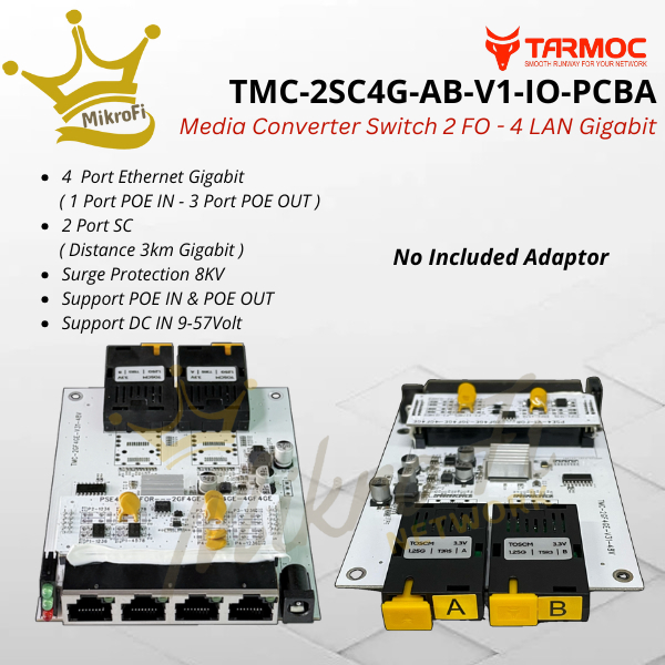 Tarmoc TMC-2SC4G-AB-V1-IO-PCBA | Media Converter 2 FO 4 LAN / 2FO 4LAN 2SC 4LAN 2 SC 4 LAN ...