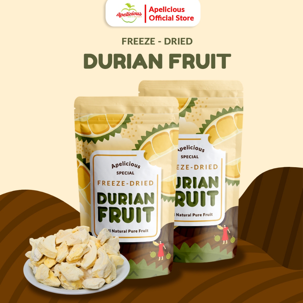 APELICIOUS Freeze Dried Durian - Dried Durian Fruit Chips - Snacks ...