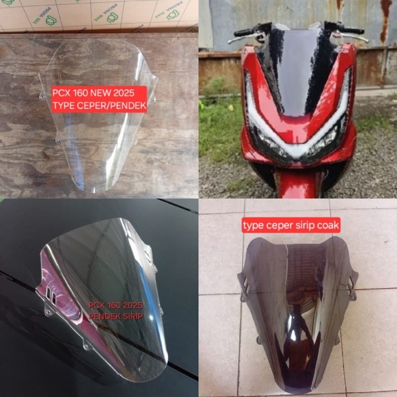 Windshield PCX NEW 160 2025 VISOR PCX 2025 TYPE CEPER/SHORT THICK 3 ...