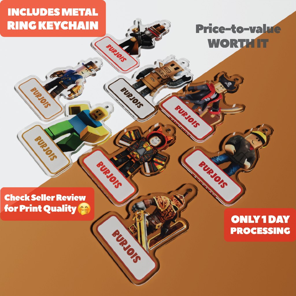 GANTUNGAN Custom Name Acrylic Roblox Keychain / Acrylic Roblox Bag ...