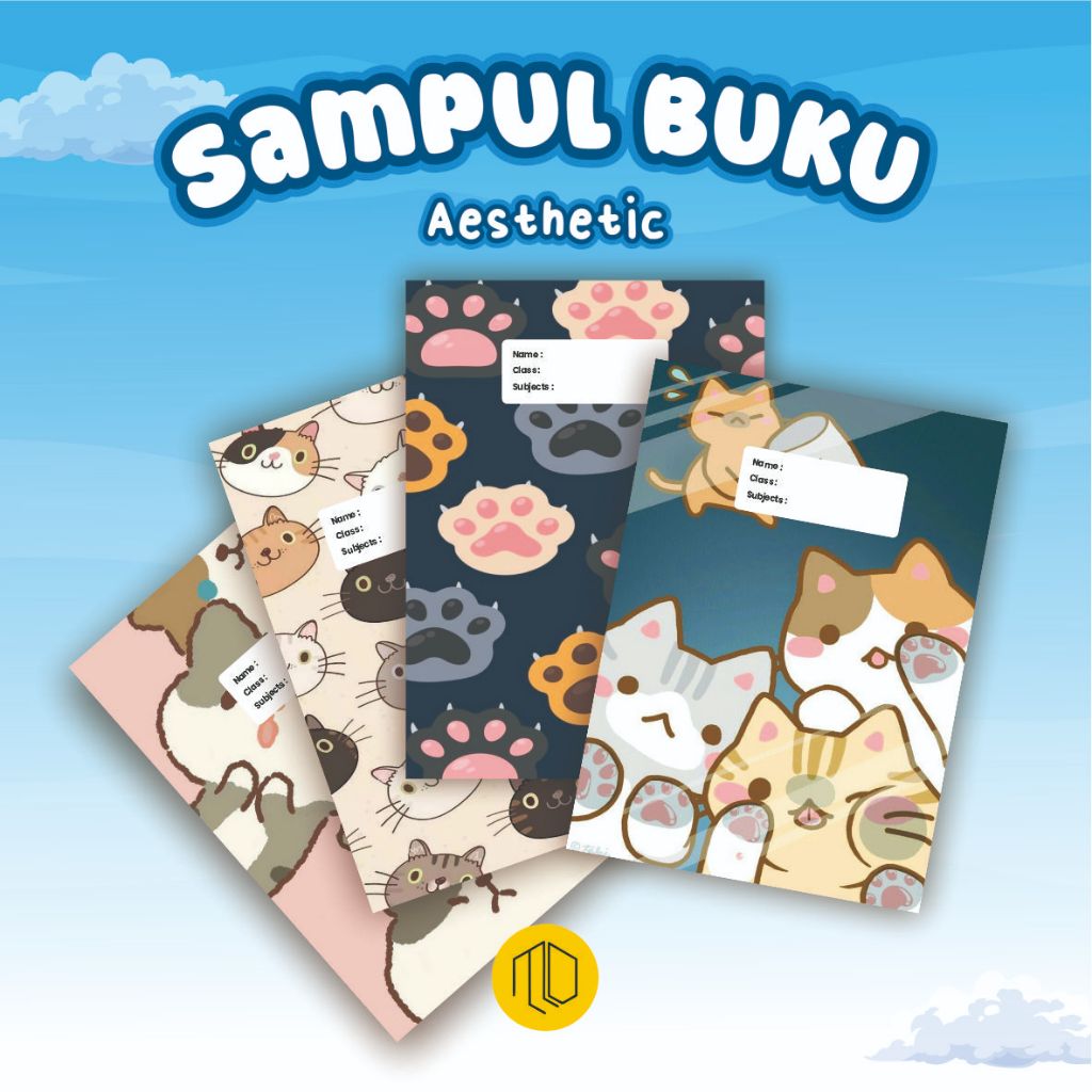 Aesthetic Book Cover Filled with 10 Pcs / Cat Lovers Cat Motif Book ...