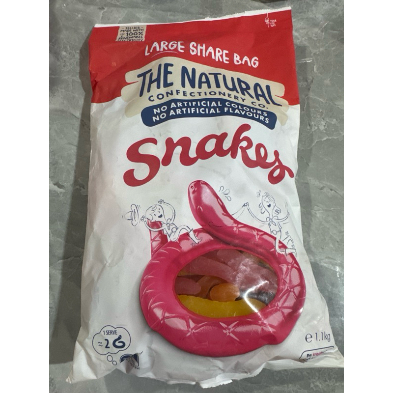 The Natural Confectionery Co Snakes Fruit Flavored Soft Candy ...
