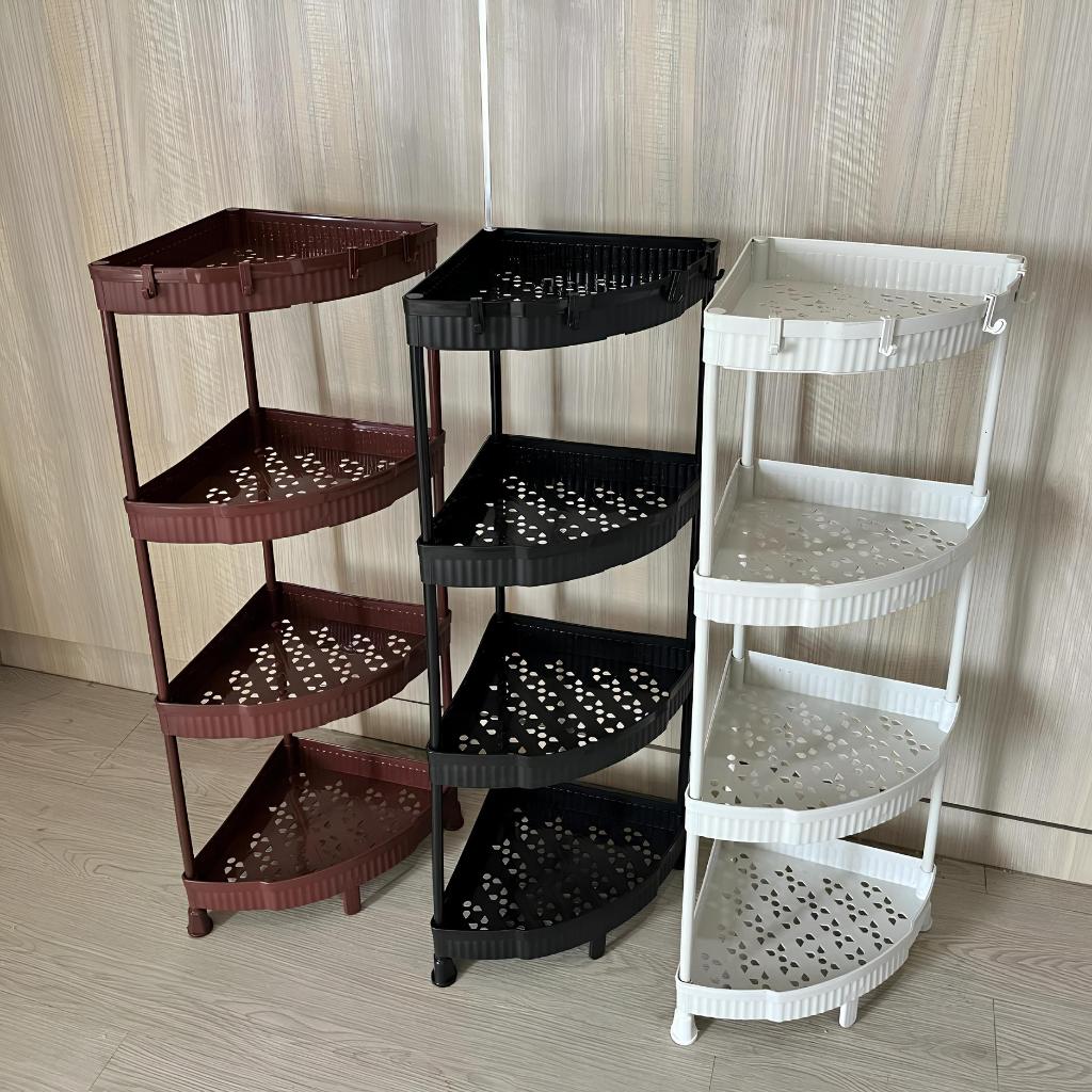 [How My] 4-Tier Plastic Kitchen Triangular Corner Stacking Rack | Yeye ...
