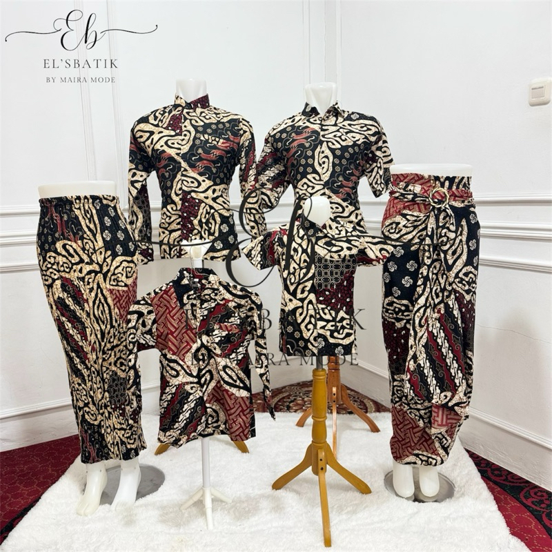 Elsbatik KN family batik premium material couple batik father mother ...