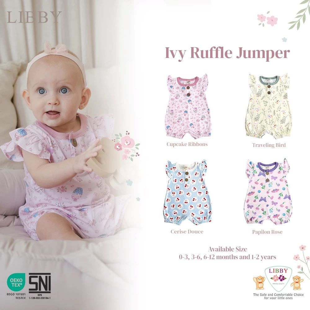 (ECER) Libby IVY Ruffle MOTIF / PUFFY JUMPER Cotton Earth Series / Baby ...