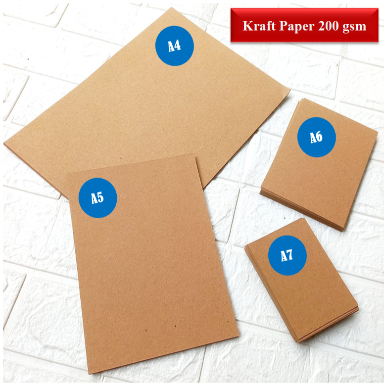Kraft Paper Samson Paper 200 Gsm Craft Paper A4 A5 A6 A7 | Shopee Malaysia