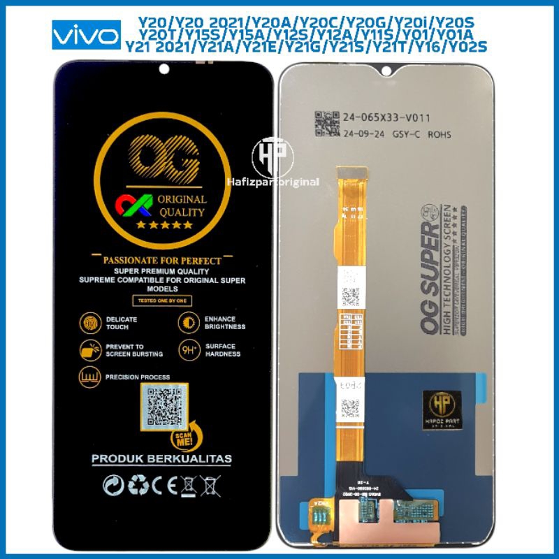 Lcd Touchscreen Vivo Y20 / Y20 2021 / Y20A / Y20C / Y20G / Y20i / Y20S / Y20T / Y12S / Y12A ...