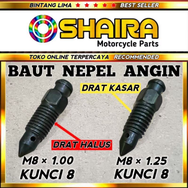 WIND NEPEL BOLT FOR LOWER DISC BRAKE MASTER M8 KEY 8 (SMOOTH AND ROUGH ...